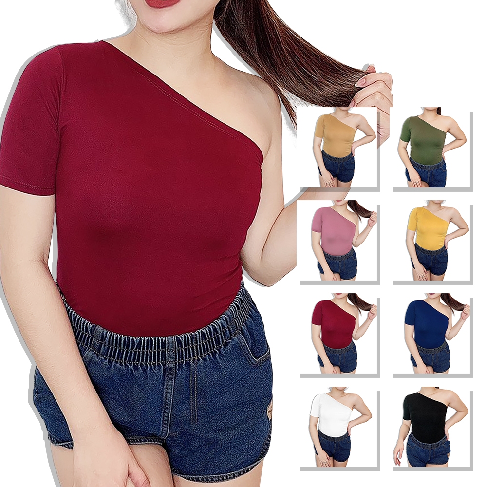 SS Crop Top Side Off Shoulder Women Tank Tops Off Shoulder Side Style ...