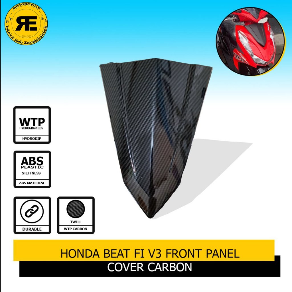HONDA BEAT FI VERSION 3 V3 FRONT PANEL COVER CARBON | Shopee Philippines