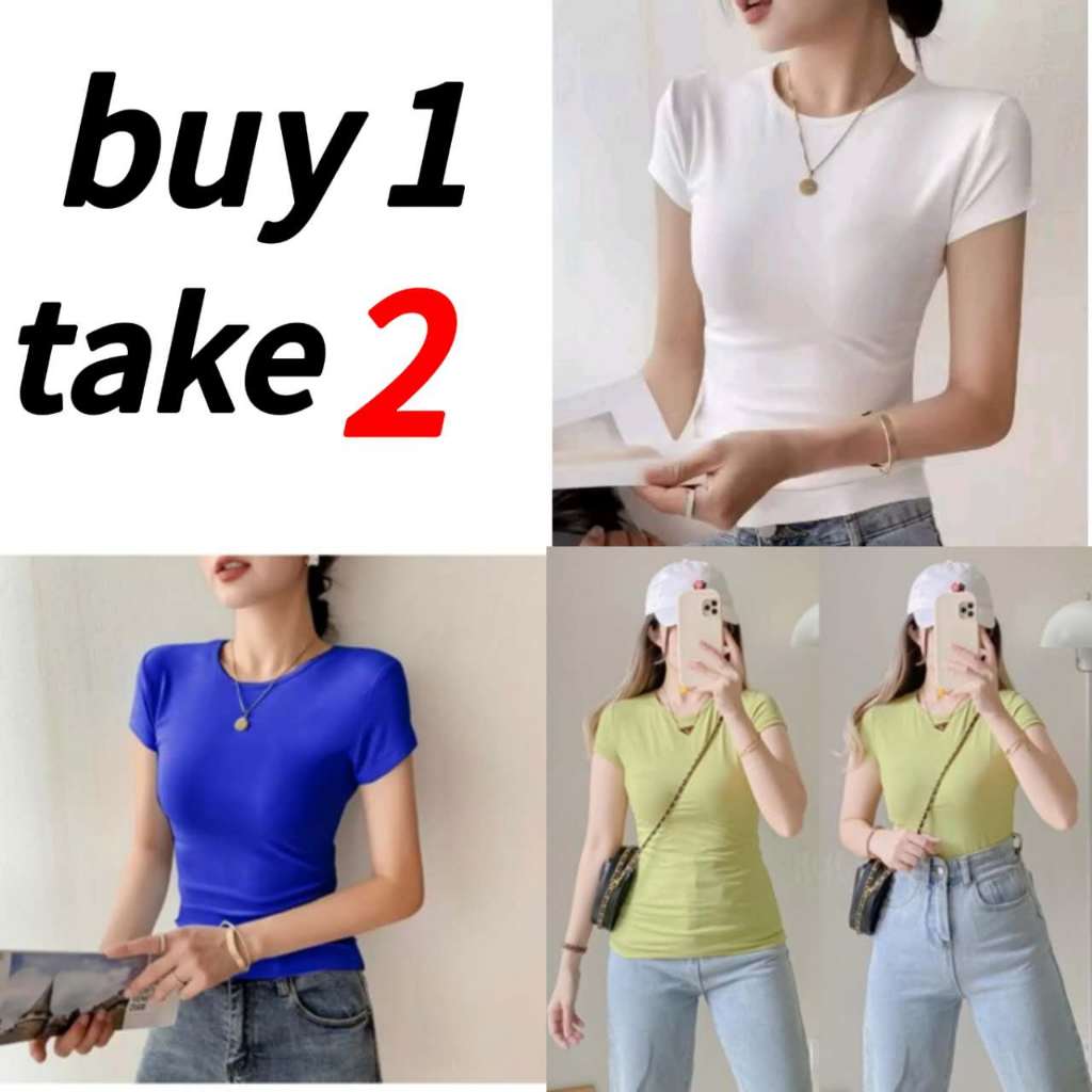 women"s lining top Buy 1 get 2 free (3 pieces in total) Korean sexy ...