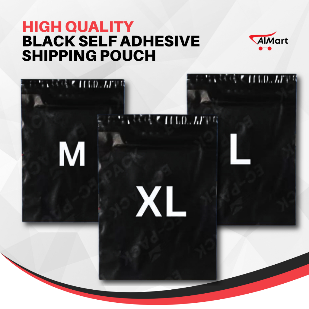 BLACK SHIPPING POUCH ( MEDIUM, LARGE, EXTRA LARGE) | Shopee Philippines