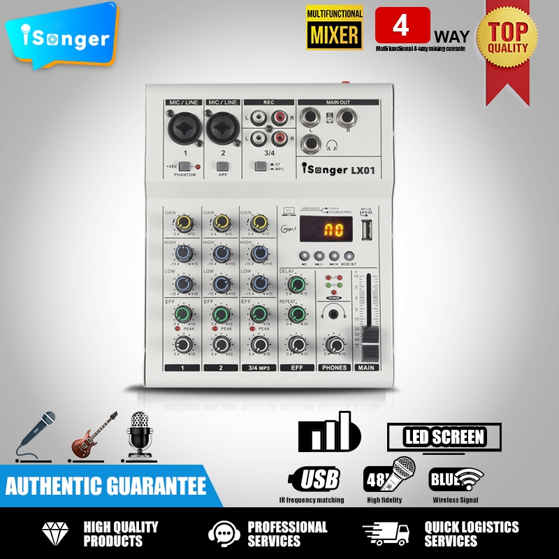 Mixer, Portable USB, DJ Mixing Console, 2/4/6 Channel Band Mixing Board ...