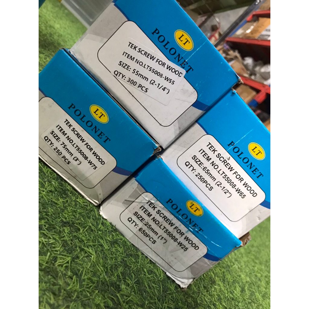 POLONET Tek Screw Steel and Wood (PL55007) per box | Shopee Philippines