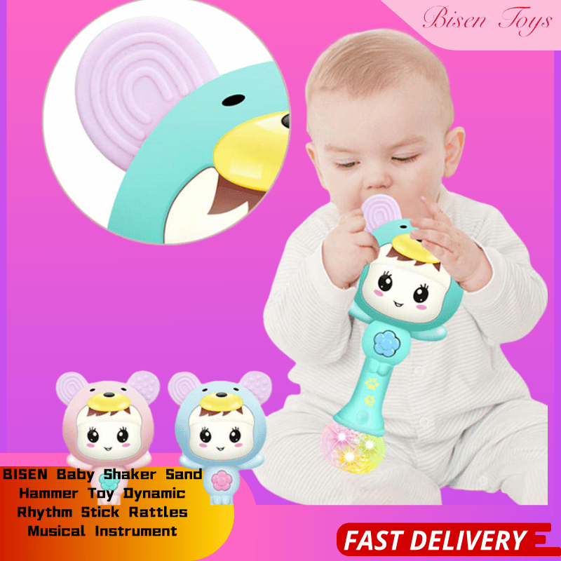 BISEN Baby Shaker Sand Hammer Toy Dynamic Rhythm Stick Rattles Musical ...
