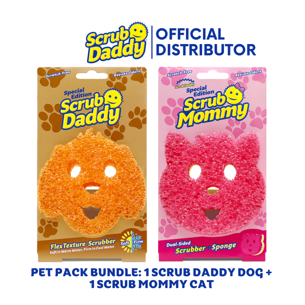 Scrub Daddy Special Pet Edition - Pet Pack (1 Scrub Daddy Dog, 1 Scrub ...