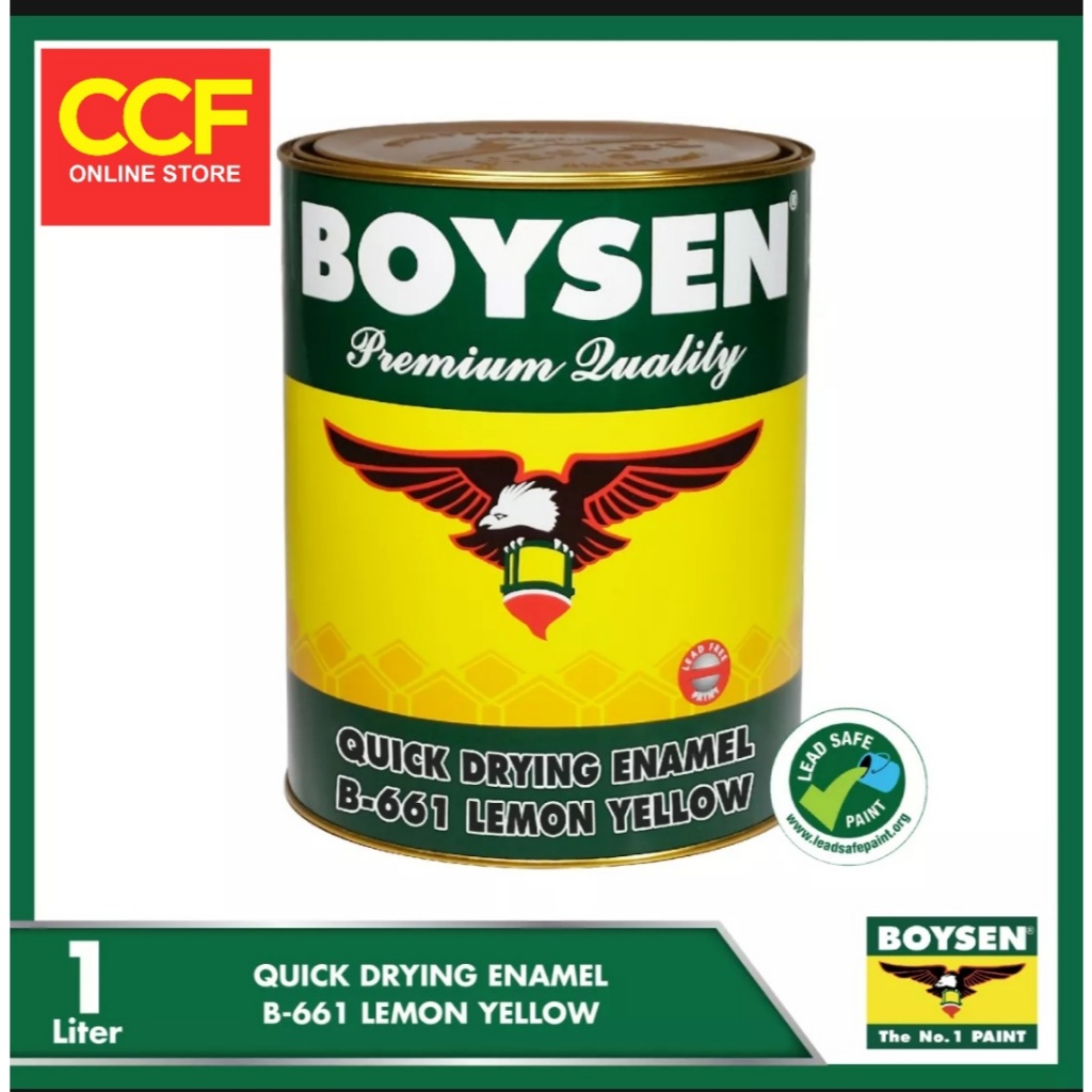 BOYSEN Quick Drying Enamel Lemon Yellow B661 1 Liter | Shopee Philippines