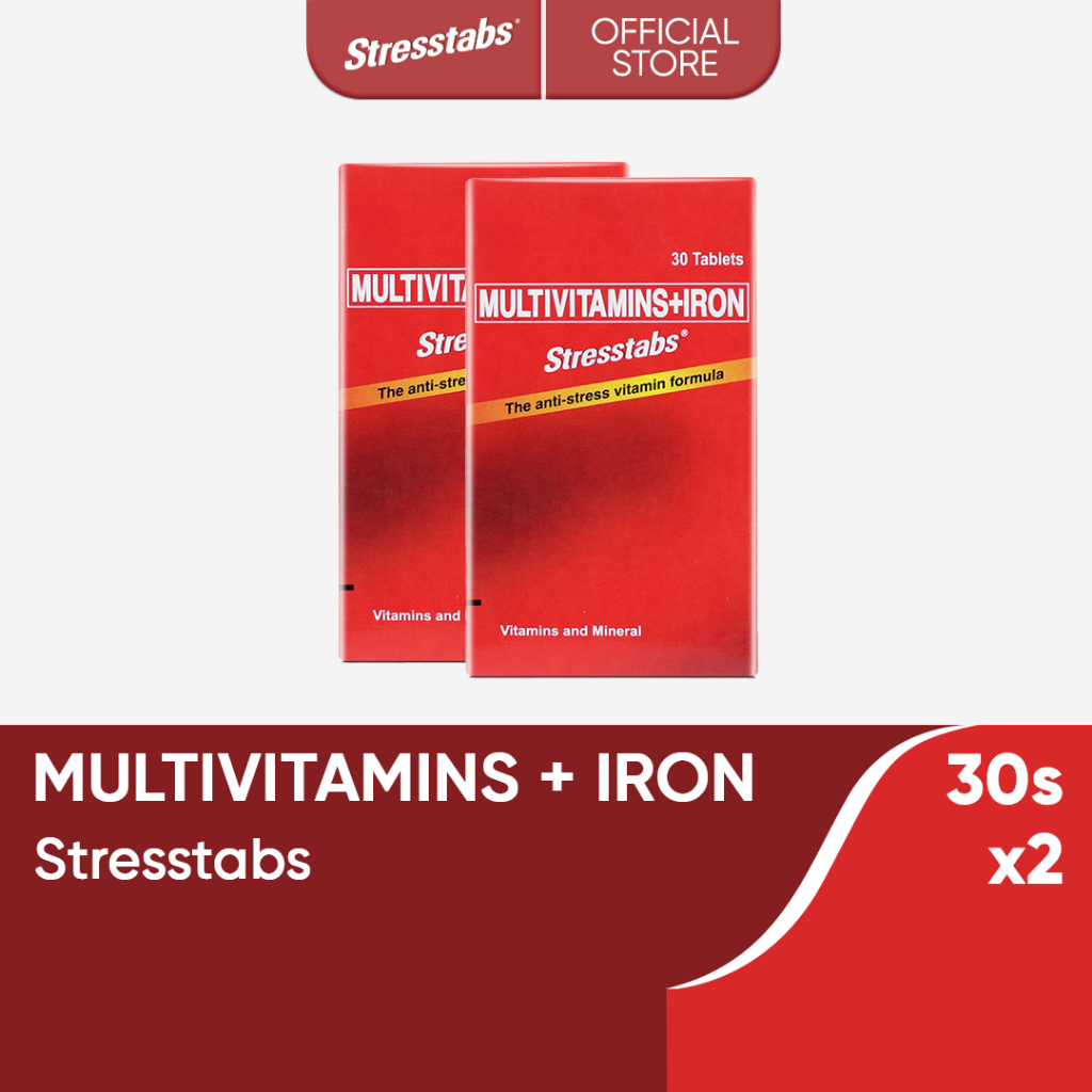 Stresstabs Multivitamins + Iron 30s x2 Fights Stress, Restores Mental ...