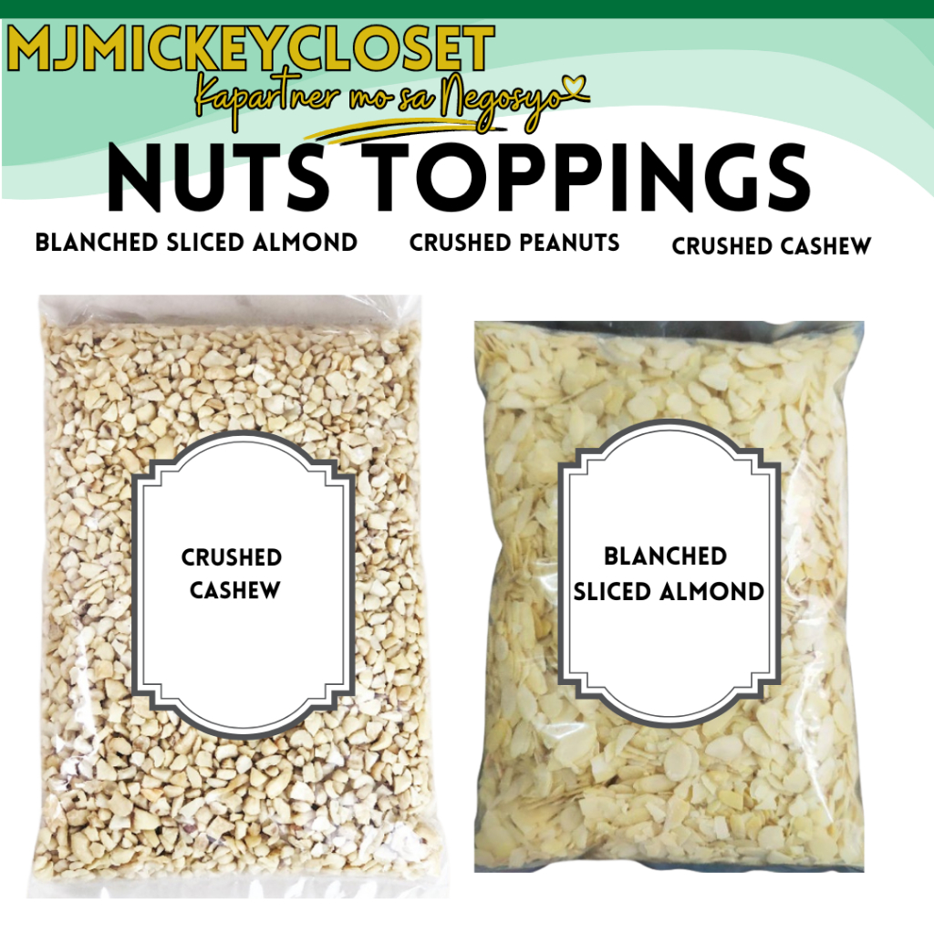 Sliced Almond Crushed Cashew Nuts for Toppings Donuts Croffle | Shopee ...