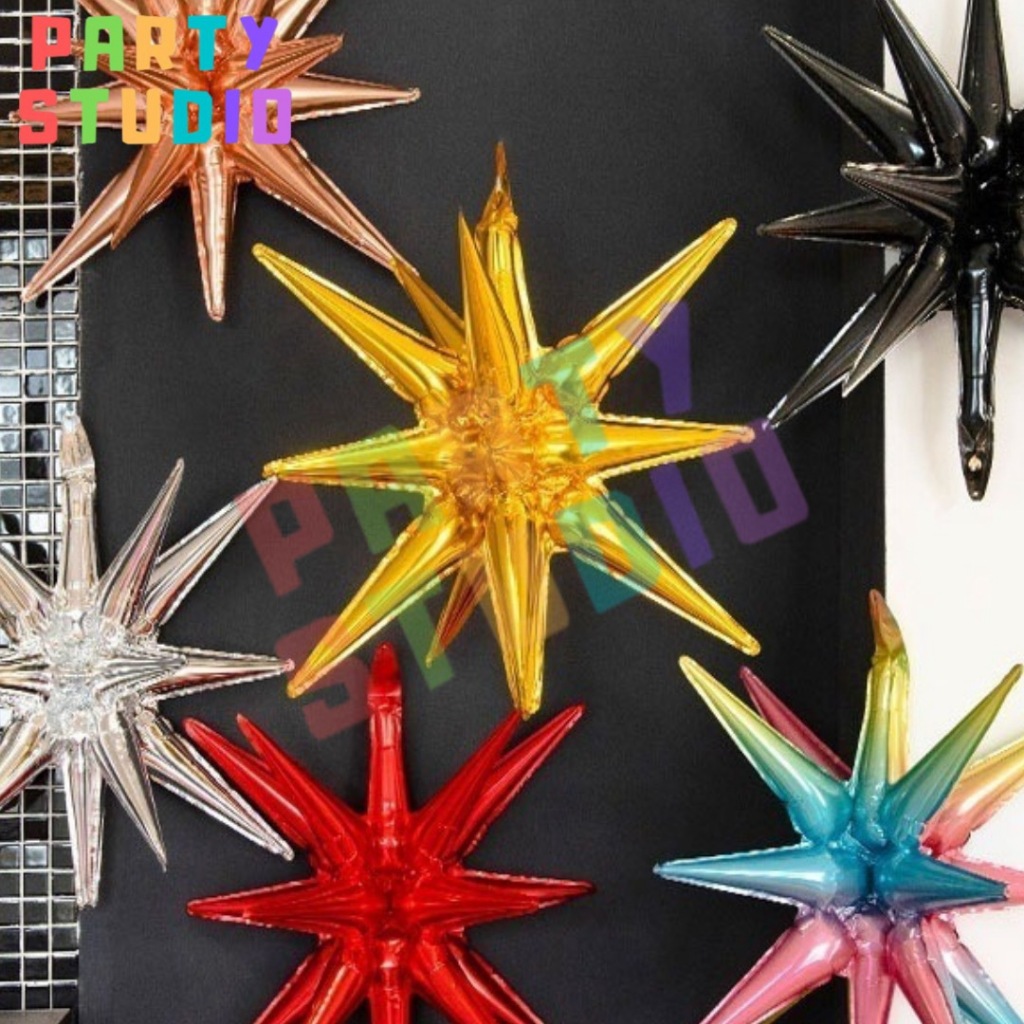 22 Inches 4D Exploding Star Foil Balloon Conjoined Birthday Backdrop ...