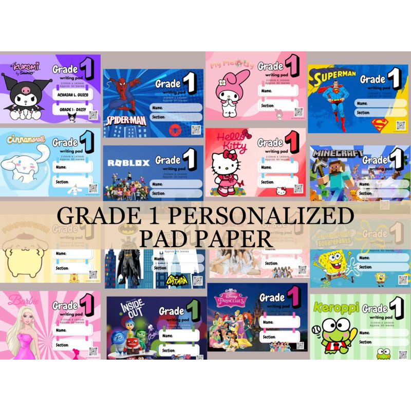 Grade 1 Personalized Pad Paper with Name | Shopee Philippines