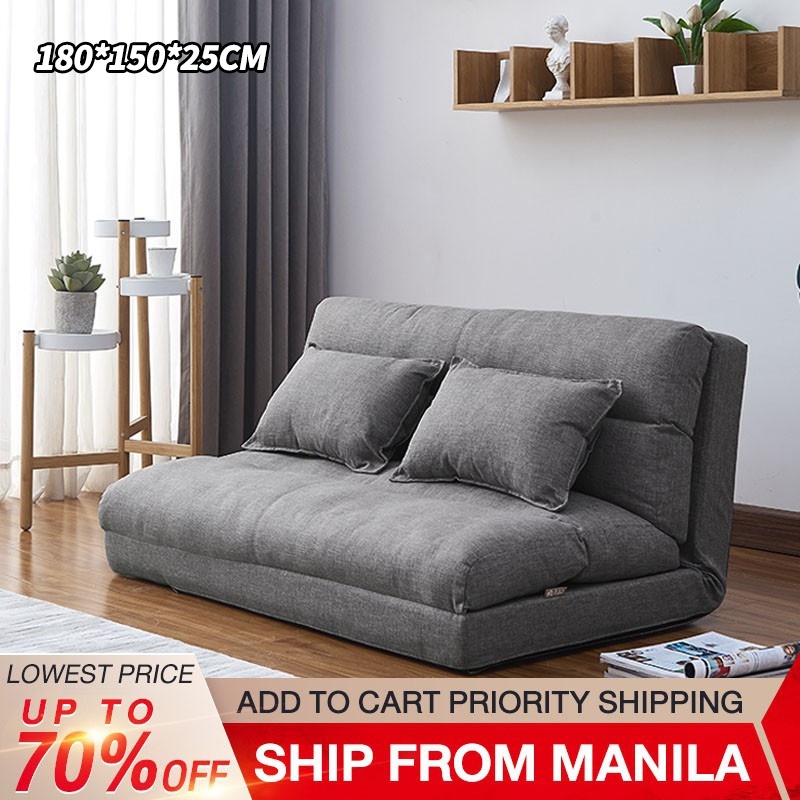 BAIERD Light luxury fabric folding sofa bed foldable multifunctional ...