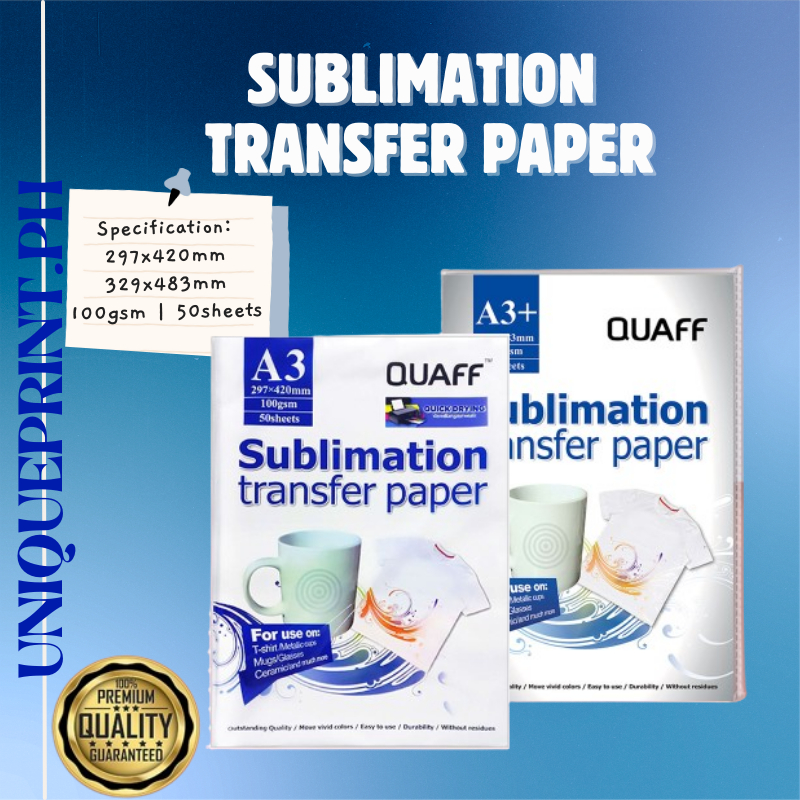 QUAFF Sublimation Transfer Paper 100GSM A3 and A3+ Green 50 sheets | Shopee Philippines