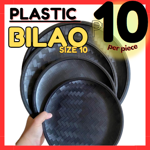 Moolah88 Plastic Black Bilao (size 10) for Party, Platter, Sushi, Maki ...