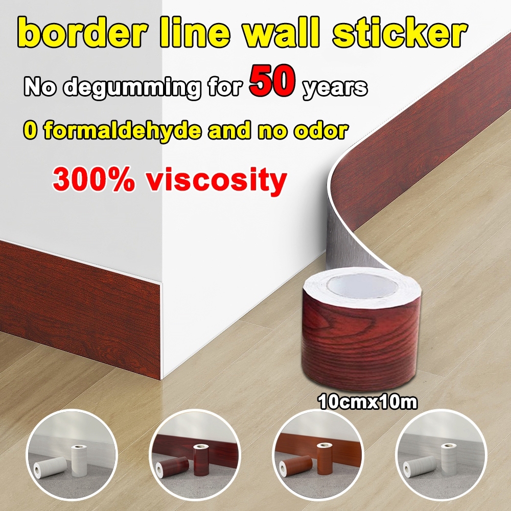 baseboard pvc self-adhesive wood sticker baseboard wall sticker Wall ...