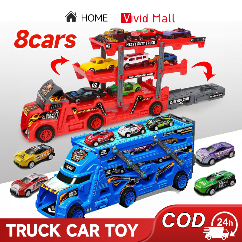 Vivid Truck Toys Transport Truck Car Toy Launcher Model Car for Kids ...