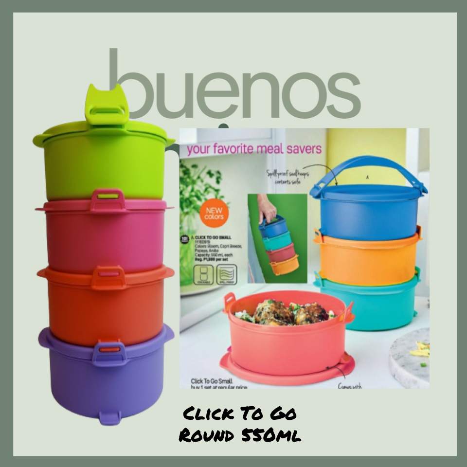 Tupperware Click to Go Round 4pcs. Set Small 550ml Microwavable ...