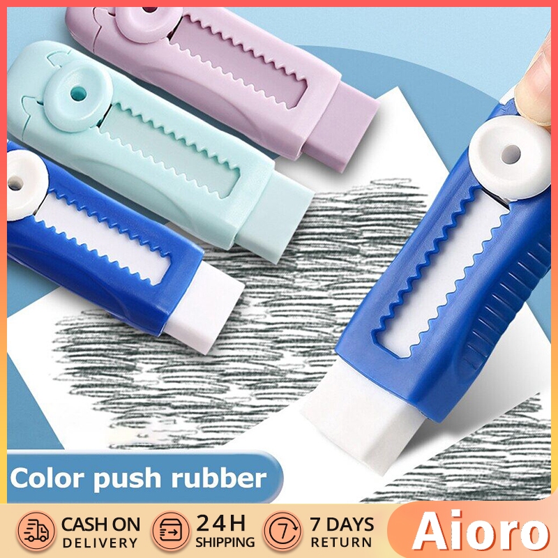 Minimalist Colorful Push Pull Eraser Sliding Exam Drawing Retractable ...