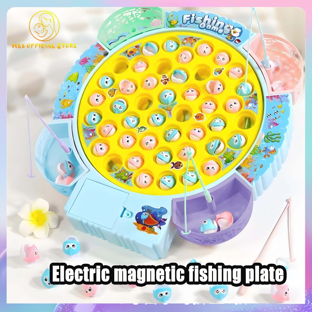 Electric Magnetic Fishing Toy Automatic Rotating Fishing Toy For Kid ...