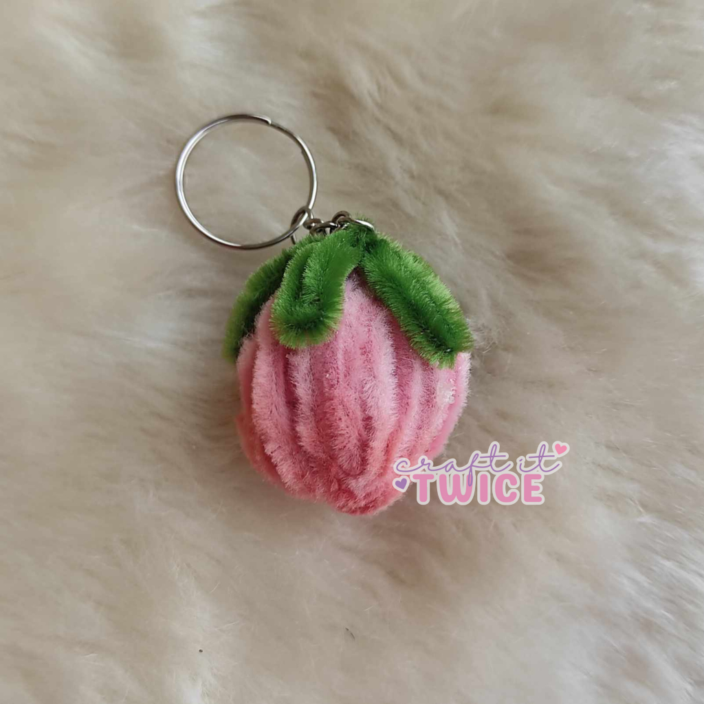 Cute Fuzzy Wire Keychain Handmade Souvenir Butterfly Flower Couple ...