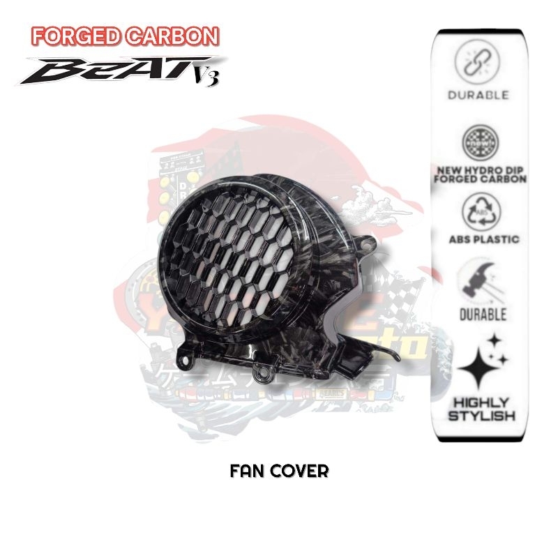 NEW!! Honda Beat fi v3 forged hydro dip carbon fan cover | Shopee ...