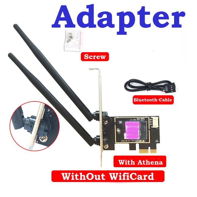 NGFF M.2 Wifi to PCIE wireless network card Adapter AX210 AC7265 AX200 ...