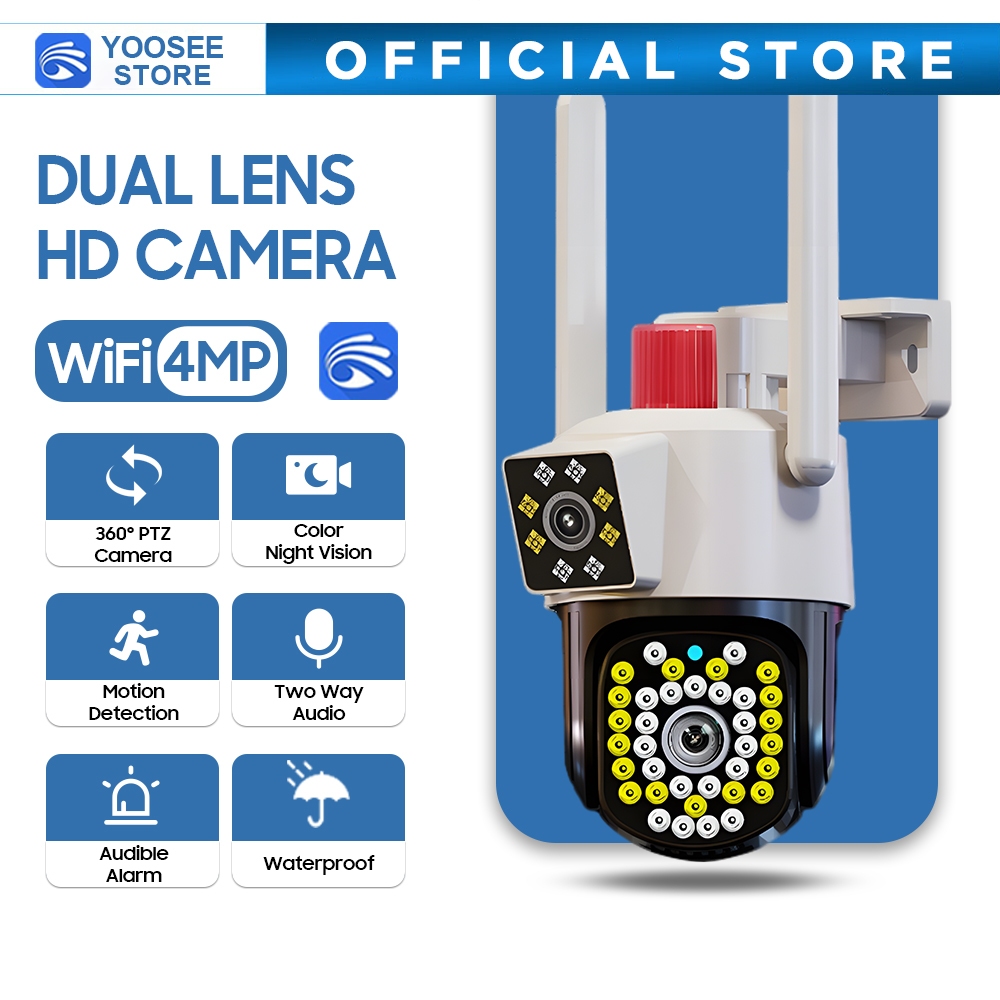 YOOSEE 4MP Dual lens cctv camera wifi PTZ connect Outdoor waterproof ...