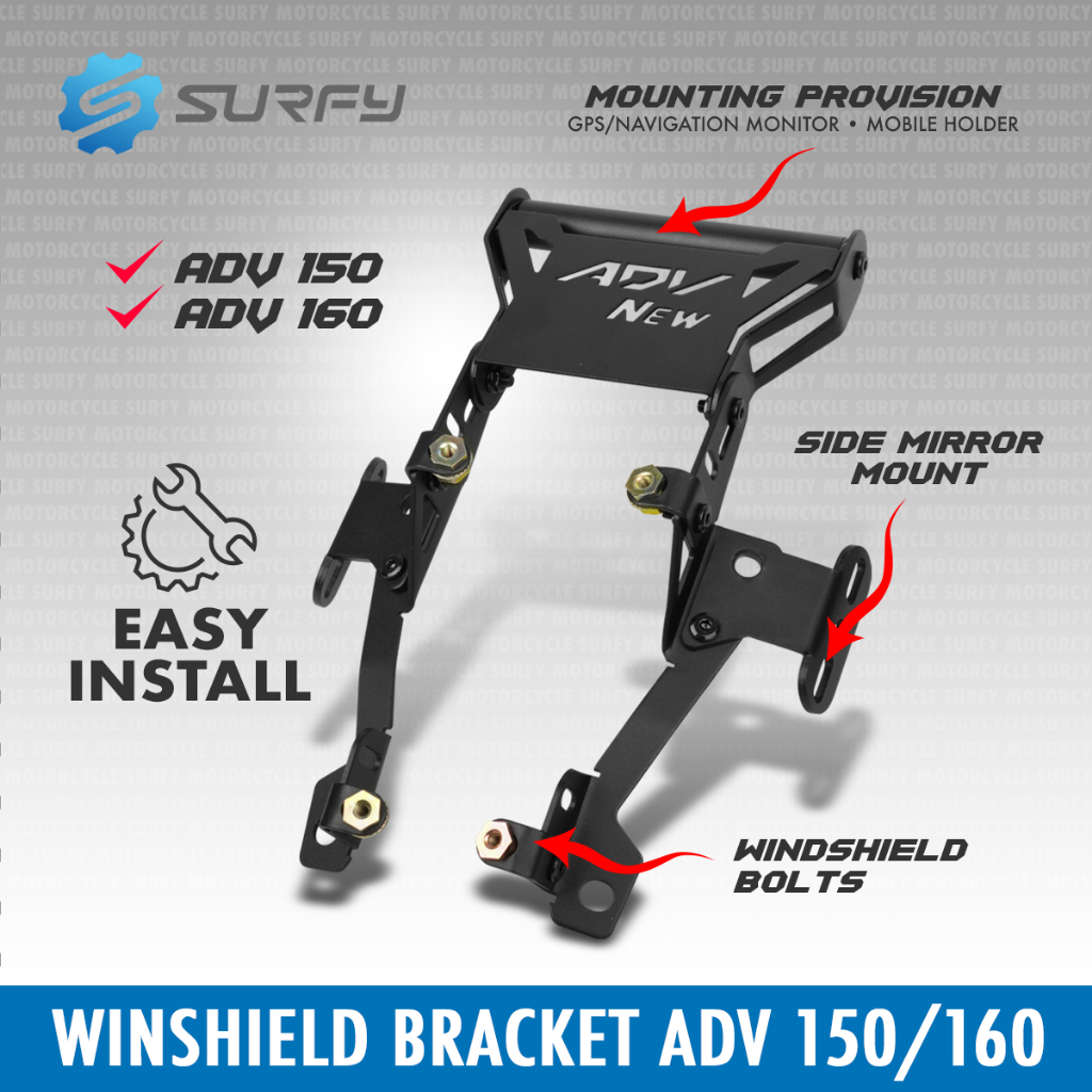 Honda ADV 160 150 Windshield Bracket Visor Side Mirror Bracket Alloy ...