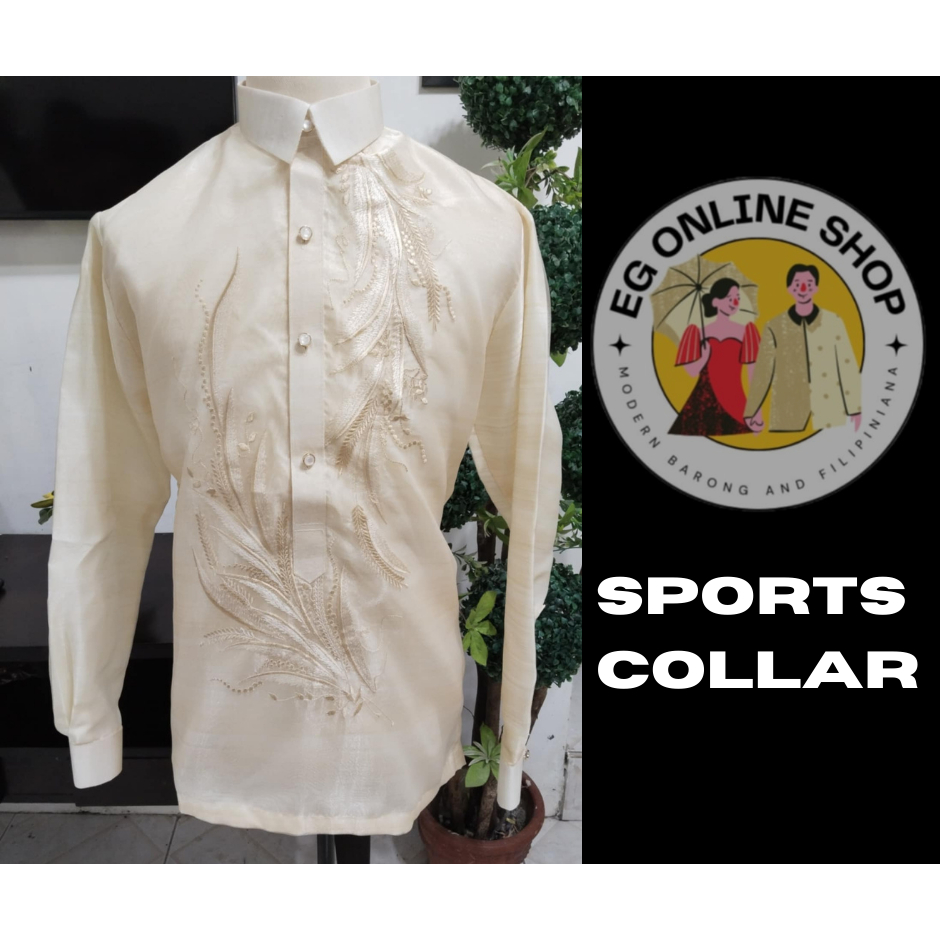 MODERN BARONG TAGALOG PLAIN AND WITH PIPING (RANDOM BURDA) | Shopee ...