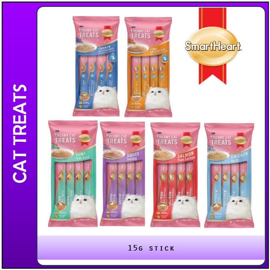 SMARTHEART Creamy Cat Treats CatFood Cat Food Stick Pouch 15g x4 ...