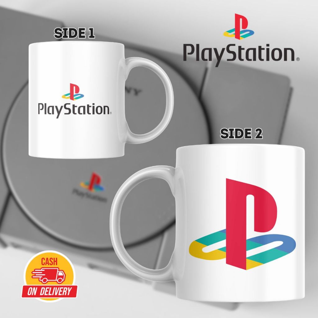 PLAYSTATION CLASSIC LOGO INSPIRED MUG DESIGNS COLLECTIONS COFEE TEA MUG ...