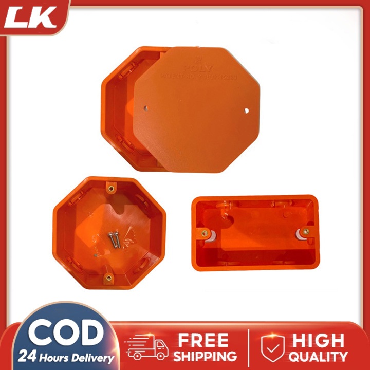 PVC Orange Junction Box w/Cover Utility Box for Electrical 4x4 w/Screw ...