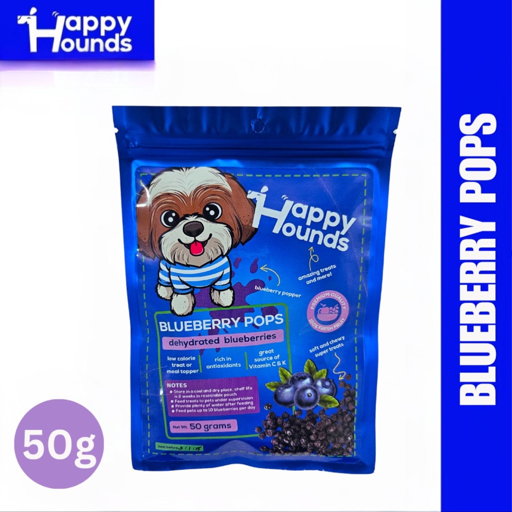 Happy Hounds Blueberry Pops Pet Treat 50g (dehydrated blueberries ...
