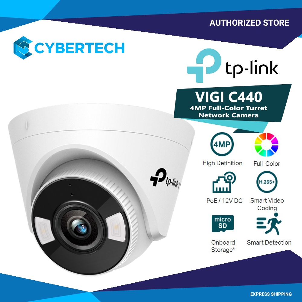Tp-Link VIGI C440 VIGI 4MP Full-Color Turret Network Camera | Shopee Philippines
