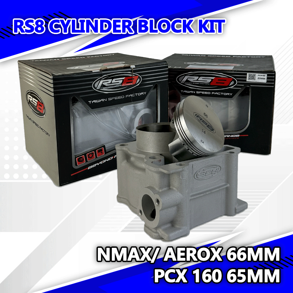 RS8 CYLINDER BLOCK KIT NMAX/AEROX/PCX 160 (65MM/66MM) | Shopee Philippines