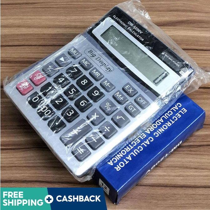 DM-1200V Electronic Calculator Office Slide Switch Big Display 12 Digits Stationery Office ...