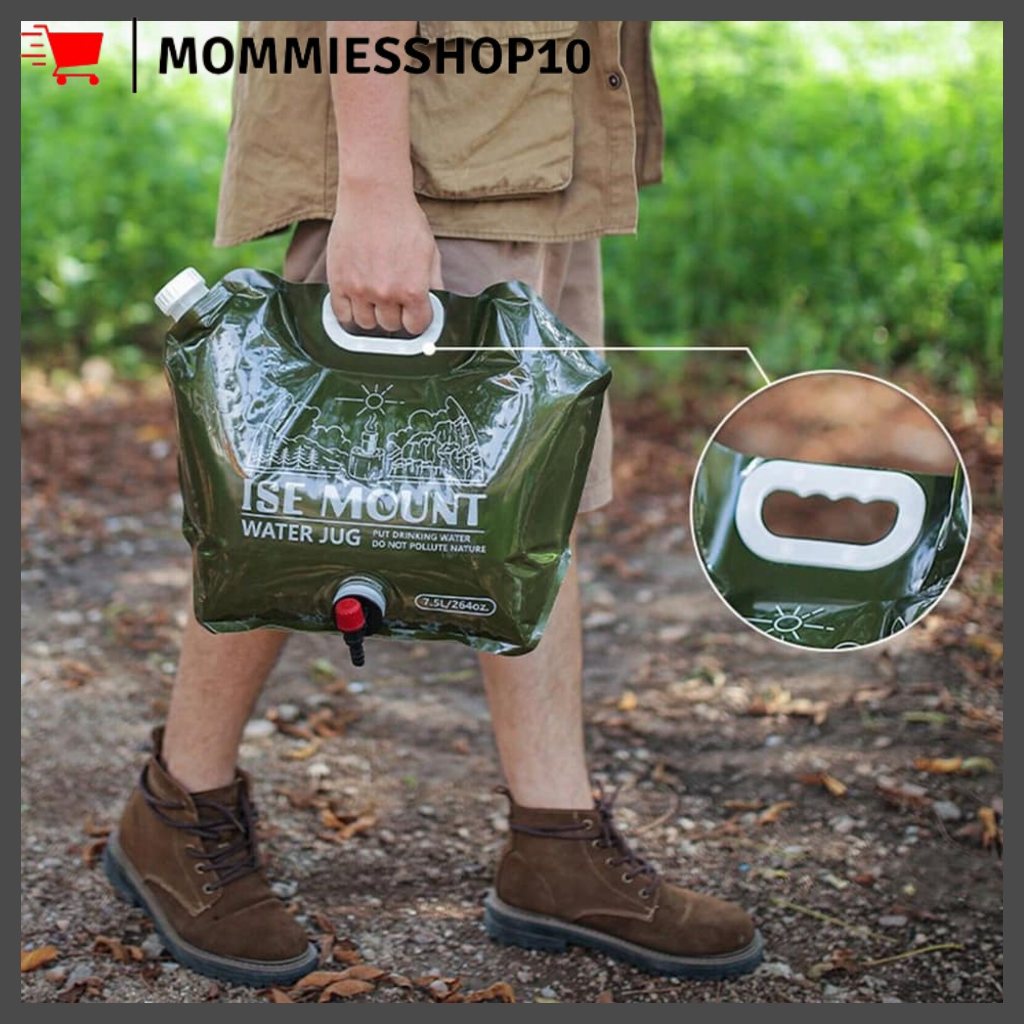 7.5L Folding Water Bucket Freezable Water Carrier Tank with Spigot ...