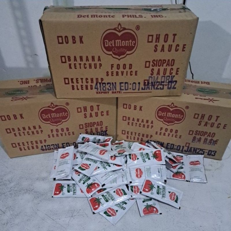 DEL MONTE original blend Tomato Ketchup Sachet 10gx200pcs 1box | Shopee ...