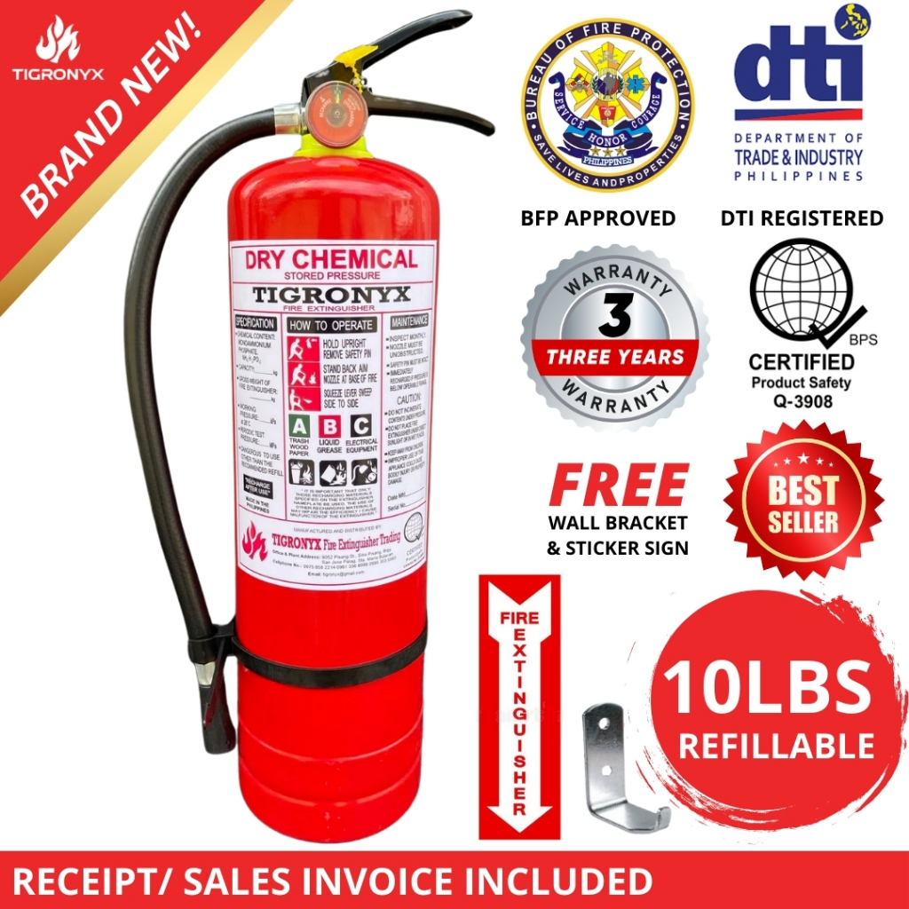 Fire Extinguisher ABC Dry Chemical 10LBS Portable Type | Shopee Philippines