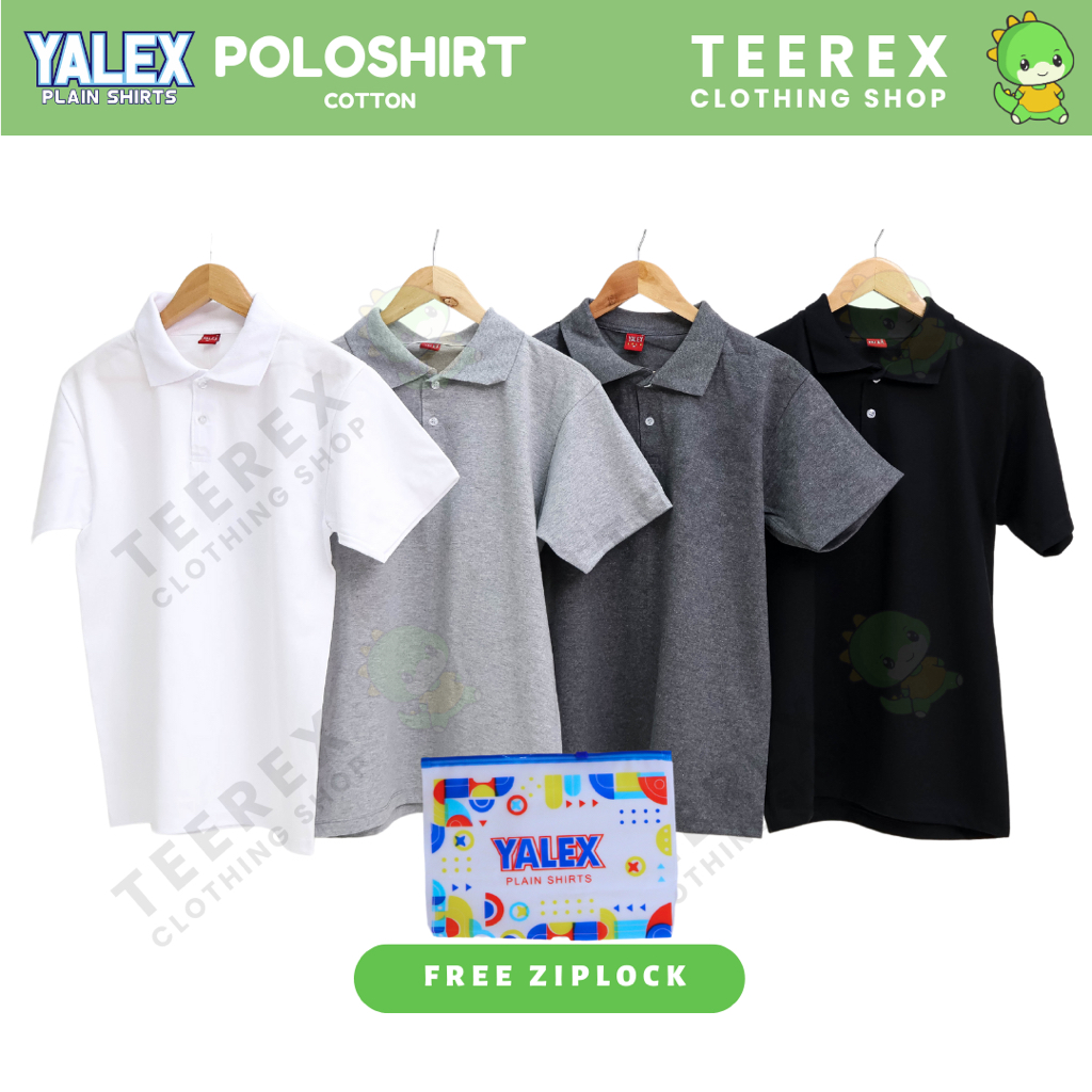 YALEX COTTON POLO Plain for Men and Women SHADES OF BLACK AND WHITE ...