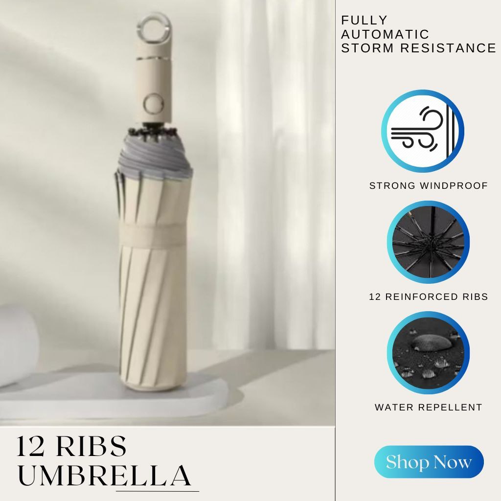 12 Ribs Umbrella Full-Automatic 12-Ribs Dual-Purpose Umbrella Large ...