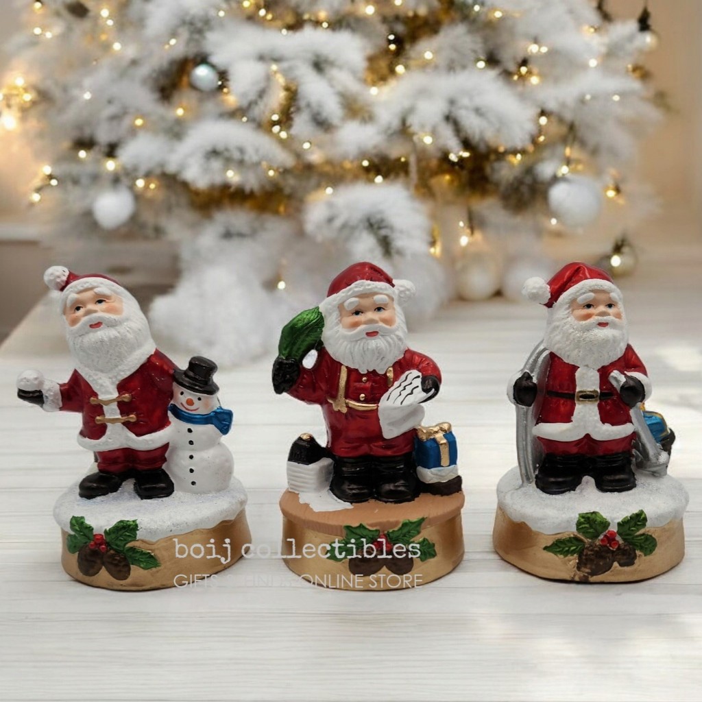 Santa Claus with Golden Base Handcrafted Resin Christmas Figurines ...