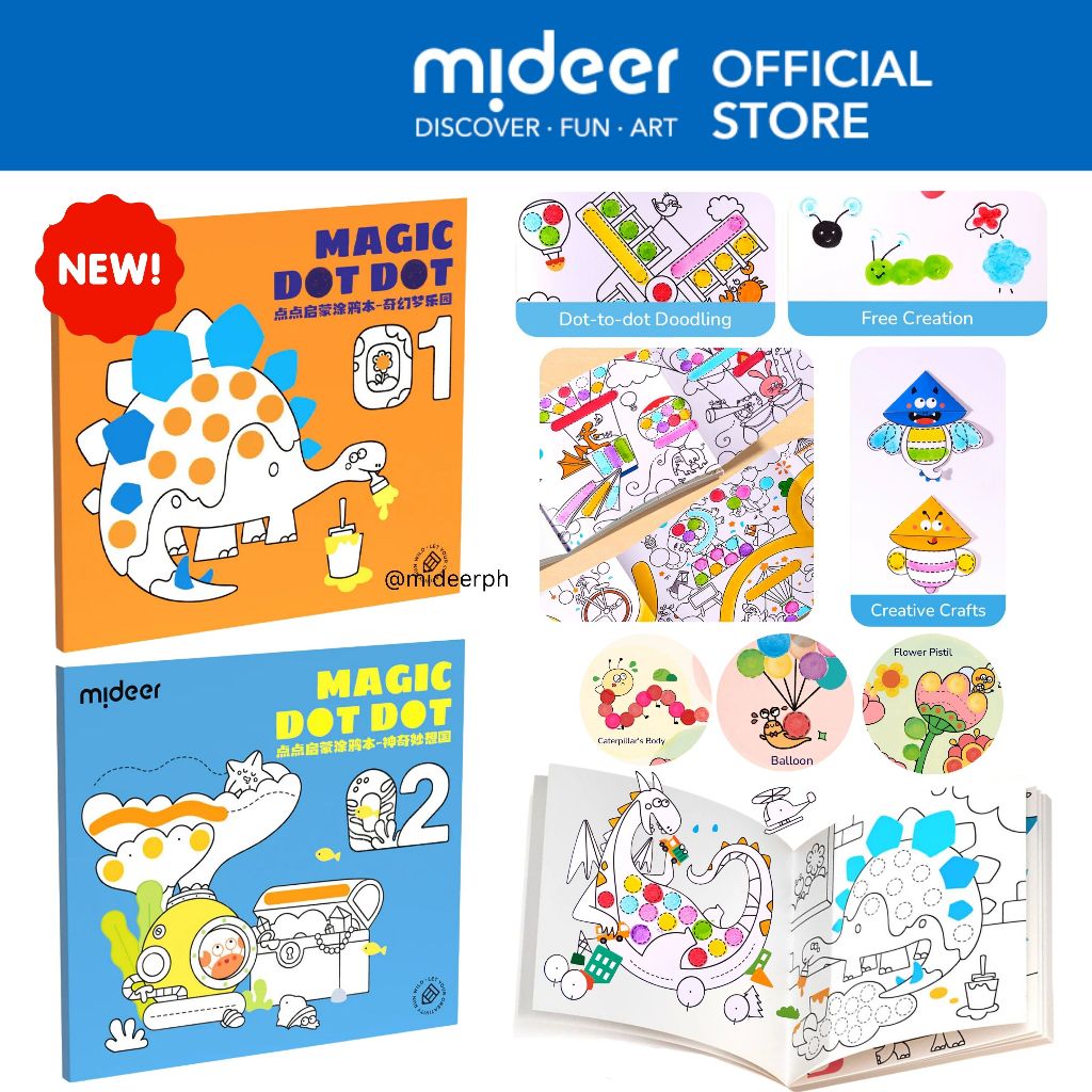 Mideer Magic Dot Dot Coloring Book by Mideer | Shopee Philippines