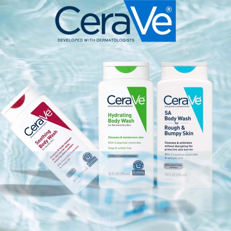 Cerave Body Wash Hydrating & SA Body Wash & Soothing Body Wash Body For ...
