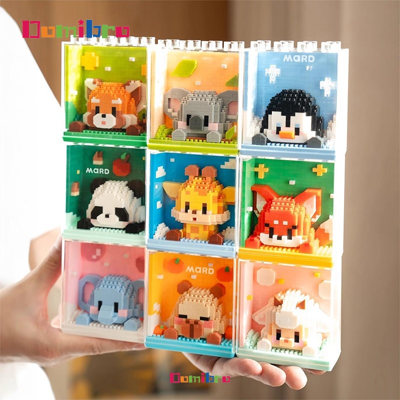 Cube Animal Building Blocks Toys Lion Tiger Creative Ornament Model ...