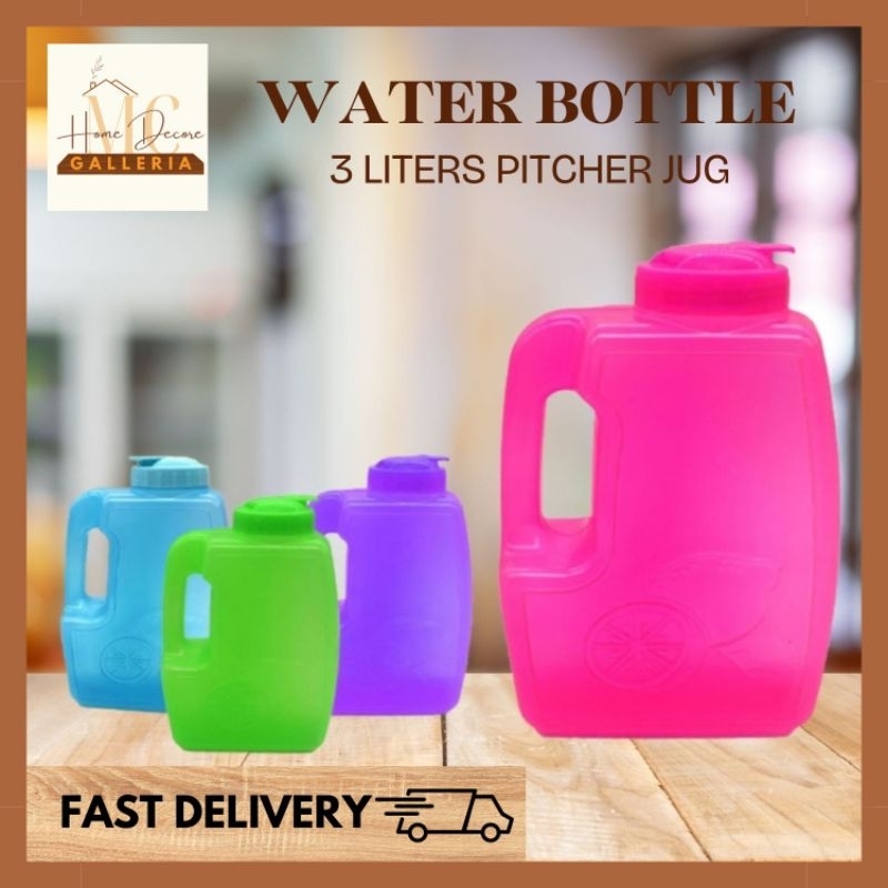 MC Galleria 3 Liters Plastic Cold Water Bottle | Portable Pitcher Jug | Water Container | Water ...