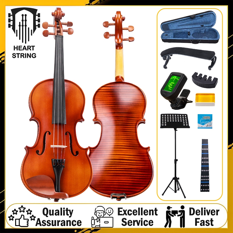 Heart String Spruce Wood Violin Set Pure Wood Fingerboard Full Size ...