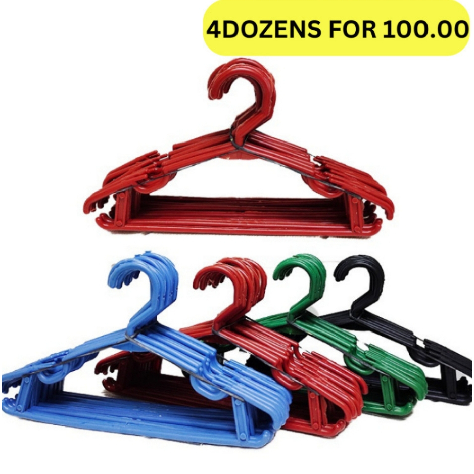 (KB)CP8001 48pcs Child Durable Black and colored roll plastic hanger ...