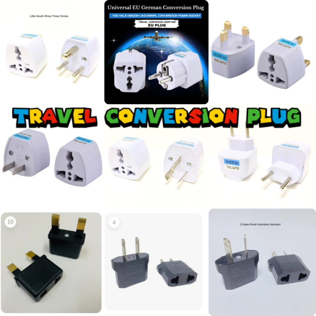 Universal Travel Conversion Plug EU US UK AUSTRALIA BRAZIL AFRICA HONG ...
