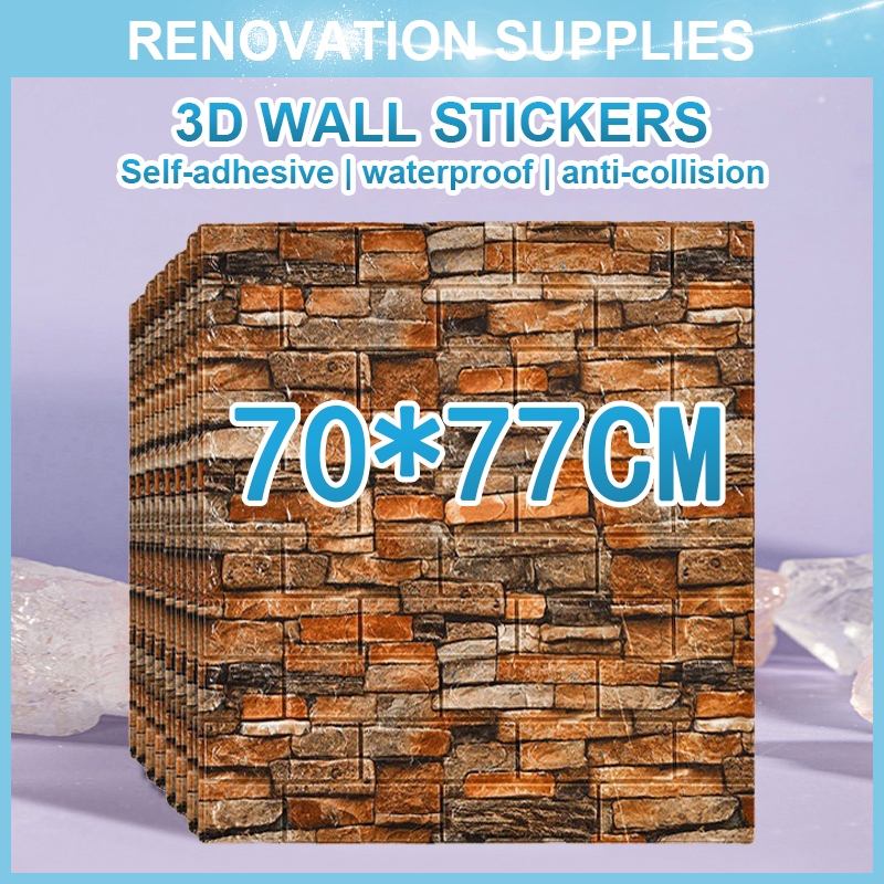 70x77cm Foam Bricks Wallpaper Self Adhesive Waterproof Soundproof Wall ...