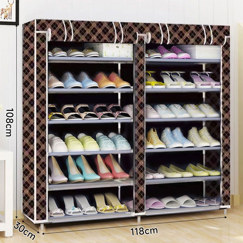 COD 9 Layers Floor Shoe Rack Organizer Stainless Steel Home Use Simple ...