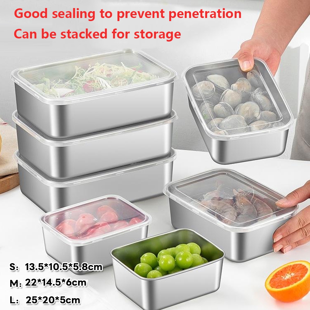 304 Stainless steel Fresh keeping box Stainless steel tray home ...